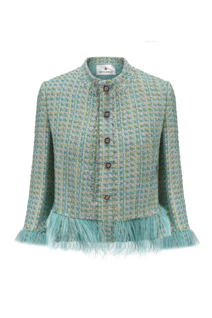 PEACE FEATHER BLAZER BLUE – SKYLENCE